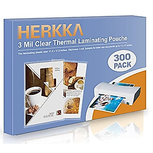 HERKKA 300 Pack Laminating Sheets, Hold 11 x 17 Inch Sheet, 3 Mil Clear Thermal Laminating Pouches 11.5 x 17.5 inch Lamination Sheet Paper for Laminator, Round Corner