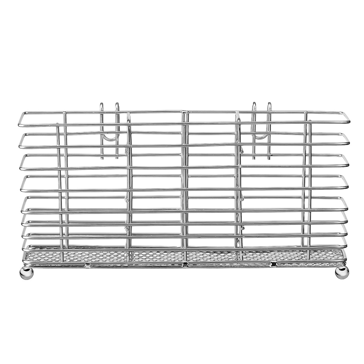 iPEGTOP Utensil Drying Rack Basket Holder for Kitchen Counter, Hanging Standing Cutlery Silverware Flatware Organizer with Hooks for Spatula Spoon, Rustproof 304 Stainless Steel