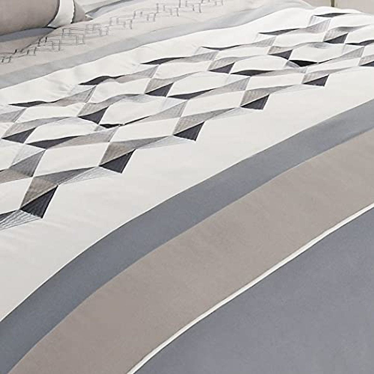 Riverbrook Home Country Manor Comforter Set, King, Beren - Blue/Tan/Ivory, 7 Piece Set