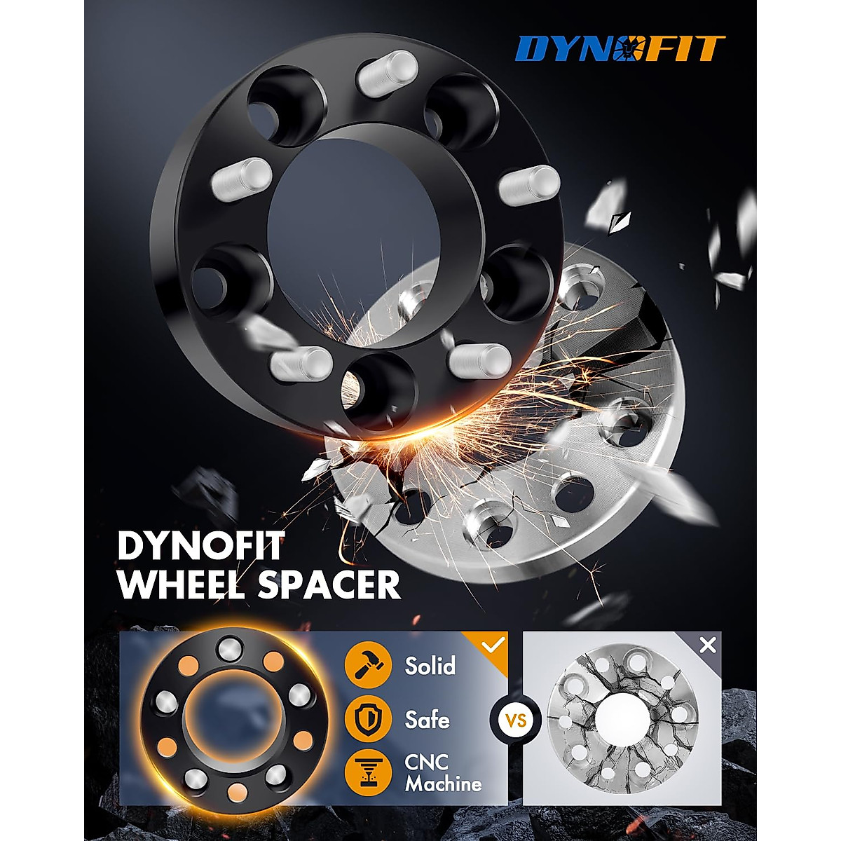 5x4.5 Wheel Spacers for Je/ep XJ KJ KK TJ ZJ KJ KK, dynofit 4pcs 5x114.3 2"(50.8mm) 80.5mm 1/2-20 Studs Forged 5 Lugs Wheel Spacer Fit Cherokee Explorer Wrangler Mustang Liberty Grand Cherokee Falcon