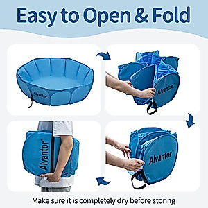 Alvantor Pet Swimming Pool Dog Bathing Tub Kiddie Pools Cat Puppy Shower Spa Foldable Portable Indoor Outdoor Pond Ball Pit 42" x12" Patent Pending