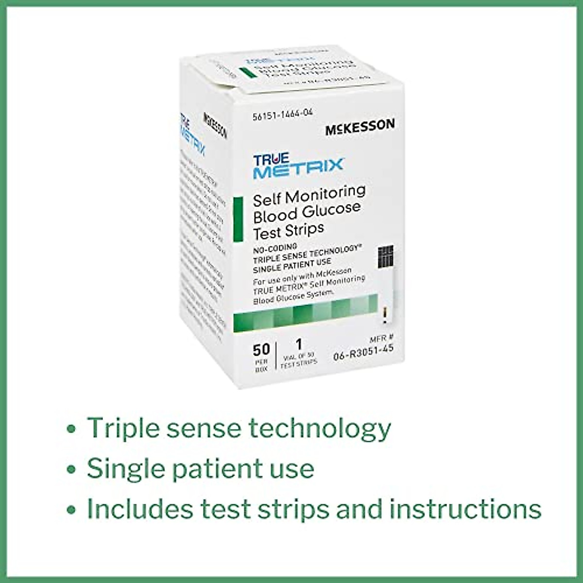 McKesson TRUE METRIX Self-Monitoring Blood Glucose Test Strips, 50 Strips, 1 Pack