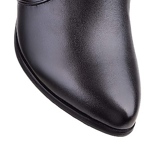 Knee High Boots for Women,Jchen Lady PU Leather Knee High Fall Winter Casual Boots Chunky Heels Zipper Roma Boots Shoes