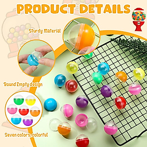 Libima 350 Pcs Vending Machine Capsules Empty 1.3 Inch Round Capsules Gumball Machine Capsules Clear Colored Plastic Capsules Small Random Color Plastic Containers for Toy Candy Party Favor Prize Gift
