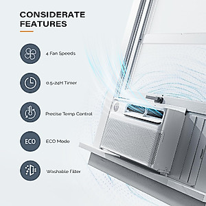 ROVSUN 8000 BTU Inverter Window Air Conditioner with WiFi, Energy-Star Window AC Unit with Remote & App Control, Ultra Quiet Design & Easy Install Kit, Work with Alexa/Google Assistant, 115V/60Hz