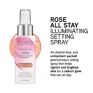 Physicians Formula Rosé All Stay Illuminating Setting Spray For Makeup, Oil-Free, Alcohol-Free, Antioxidants | Dermatologist Tested, Clinicially Tested