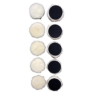Lambs Wool Polishing Pads Sheepskin Buffing Pads with Hook and Loop (10 Pack, 3 Inch)