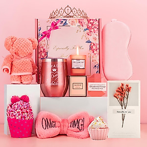 Birthday Gifts for Women,Happy Birthday Unique Female Gift Ideas for Girl Best Friend Gift Pink Gift Box Gift Basket for Women Gifts Set for Teenage Girl Sister Mom Birthday Presents