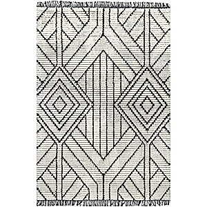 nuLOOM Tatiana Soft Shaggy Textured Modern Diamond Fringe Area Rug, 7' 10" x 10', Beige