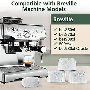 isinlive Espresso Cleaning Kit, Espresso Machine Cleaner Kit Includes 40 Espresso Machine Cleaning Tablets (2g)+ 6 Charcoal Activated Water Filters Replacement for Breville Espresso Maker Models