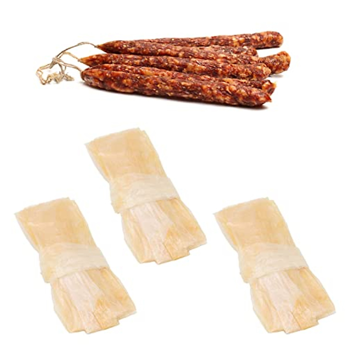 DAUERHAFT Drying Sausage Casing, Unbreakable Sheep Casing 10 Pcs Easy to Storage 10 Sticks Per Pack Convenient to Use Individually Packaged for Cooking
