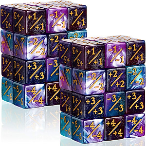 Sumind 48 Pieces MTG Dice Counters Token Dice Glitter D6 Dice Cube Loyalty Counter Dice Compatible with MTG, CCG, Card Gaming Accessory (Fresh Style)