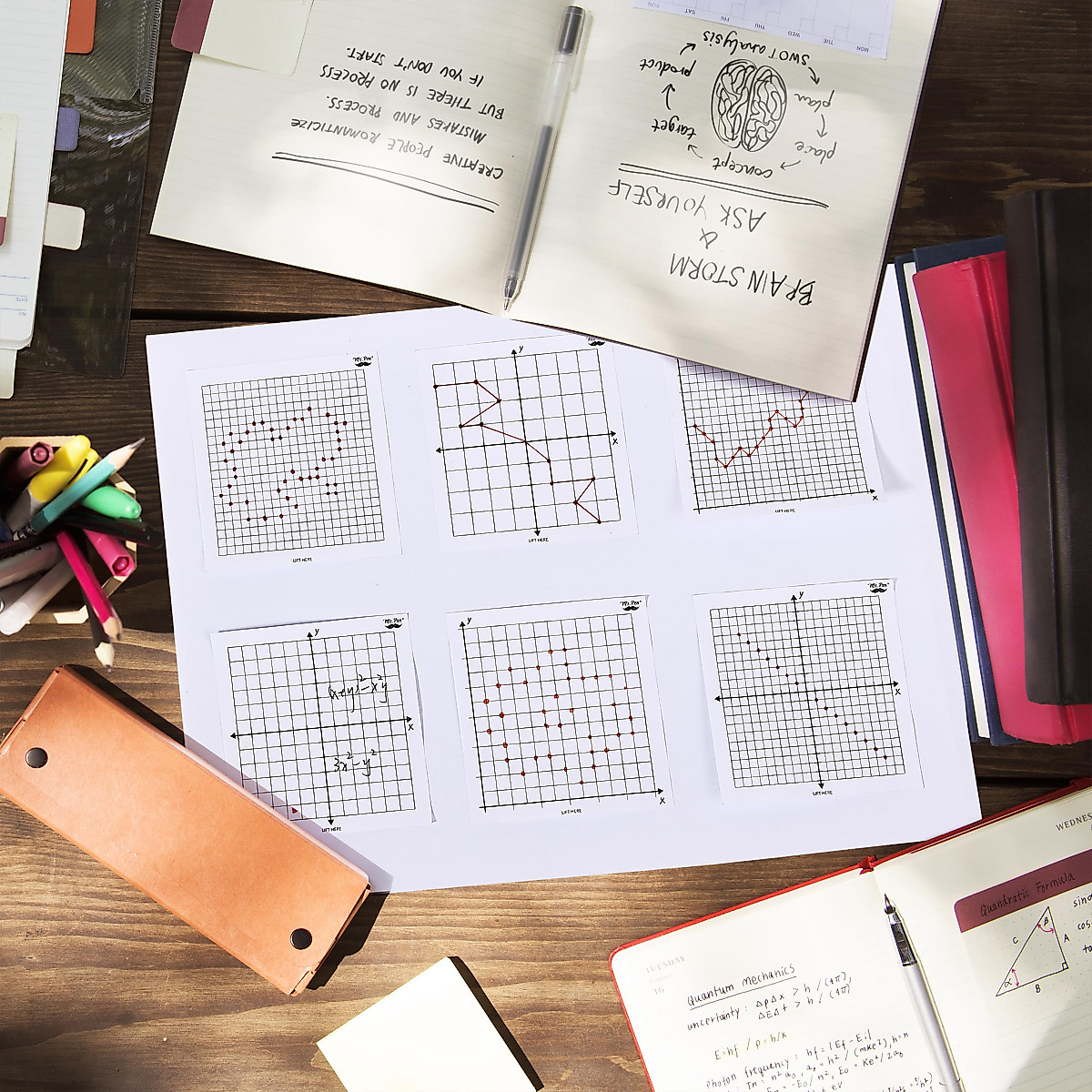 Mr. Pen- Graph Paper Sticky Notes, 6 Pads, 3x3 Inch, Graph Sticky Notes, Math Graph Paper, Graphing Sticky Notes, Grid Sticky Notes, Grid Notepad, Mini Graph Paper