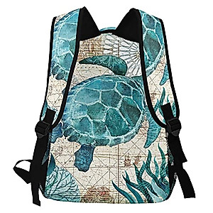 Multi leisure backpack,Sea Turtle Ocean Animal Pattern Digital Print,Travel Sports School Bag for Adult Youth College Students