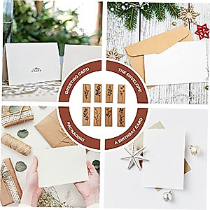 COHEALI 8pcs Wooden Seal Planner Stamp Set Making Stamp Wooden Rubber Paint Brishes Letter Stamps Woodsy Decor Scrapbook Stamp Wood Mounted Rubber Stamp DIY Wood Stamp Plant Journal Wooden