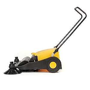 Industrial Push Sweeper 32" Cleaning Width Black and Yellow