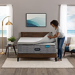 Beautyrest Black Diamond Cooling, Pressure-Relieving Memory Foam Mattress Topper, Twin XL, 3-Inch, Grey