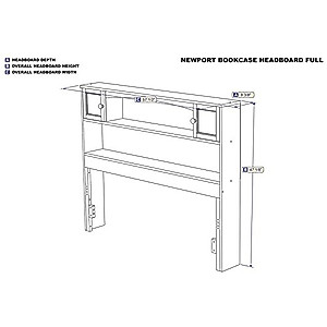 Leo & Lacey Full Bookcase Headboard in Walnut