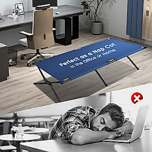 Goplus Camping Cot, Folding Lightweight Cots for Sleeping with Carrying Bag, 300LBS Weight Capacity, Heavy Duty Outdoor Sleeping Cot, Portable Cot Bed for Adult Traveling Hiking Office Nap