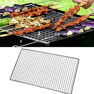 GEZICHTA Carbon Baking Net, BBQ Grill Net Baking mesh mats Barbecue Grill net Stainless Steel Cross Wire, 2540cm for Ourdoor Picnic, BBQ