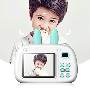 SOLUSTRE Kids Toys Rabbit Shaped Kid Camera 1080P Children Digital Camera 2.4 inch Screen Dual Lens Video Recorder Gift for Kids Green Toddler Toys