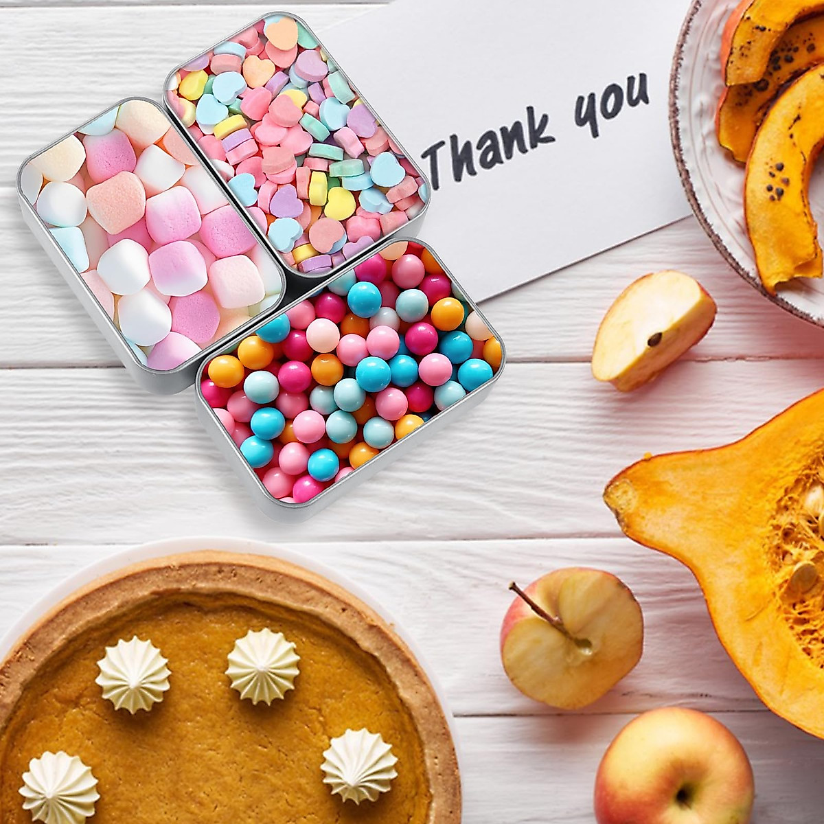 RHBLME 40 Pack Small Tin Box with Lid, 3.74" x 2.36" x 0.9" Metal Tin Box Container Mini Portable Small Storage Container Kit with Lid for Home Storage, DIY Craft Tools Storage