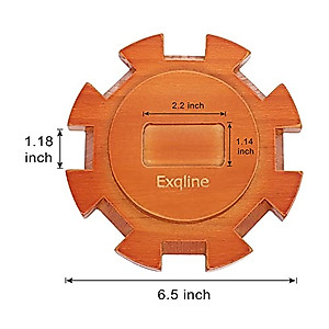 Exqline Mexican Train Hub, Wooden Hub for Mexican Train Dominoes Accessories with Felted Bottom- Solid Pine Dominoes Hub Mexican Train Game