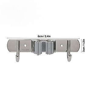 YYQTGG Mop Holder, Stainless Steel Broom Holder Silver for Garage