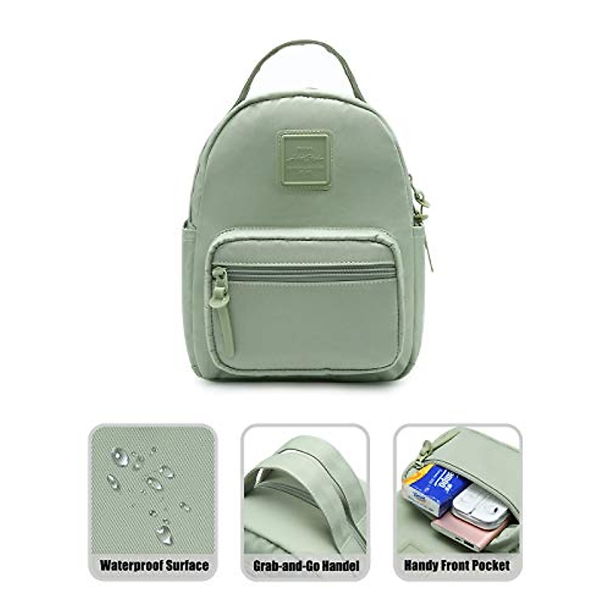 HotStyle ETTASA Mini Backpack, Cute for Women & Teen Girls, Sage Green