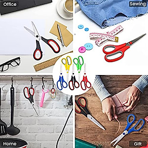 Scissors, BURVAGY 8" Scissors,Ultra Sharp Multipurpose Blade Shears,Comfort-Grip Handles, Sturdy Sharp Scissors for Office Home School Sewing Fabric DIY Craft Supplies,10-Pack