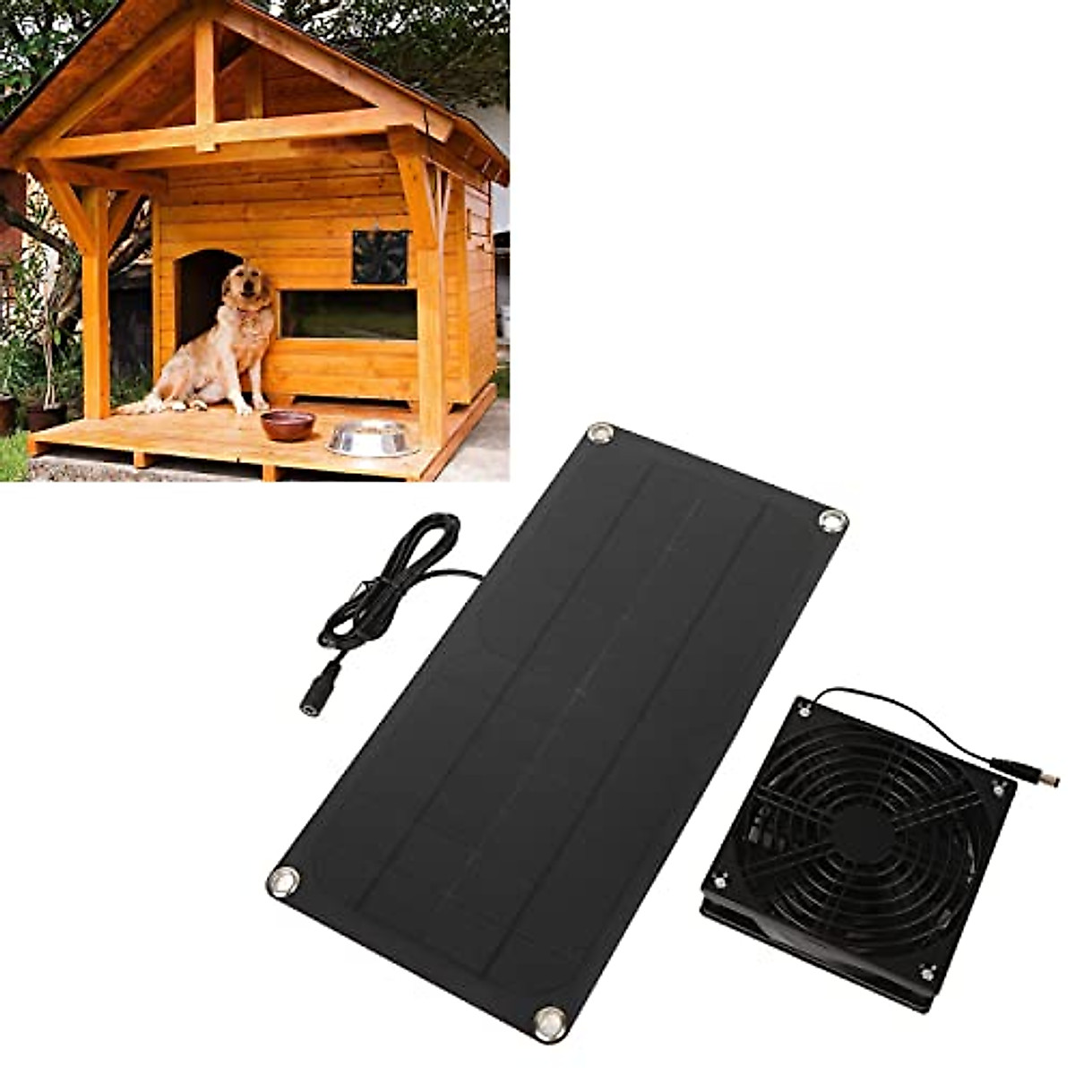 Solar Panel Fan Kit Greenhouse Household Supply Pet Chicken 20W 20W Without Function for Pet Fanner Greenhouse Garden Solar Panels