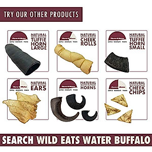Wild Eats Water Buffalo Retriever Style Cheek Roll Dog Chews-5 Pack (Long Lasting Dog Chews, Dog Treats, Dog Bones for Aggressive Chewers & Dog Bones for Large Dogs) Great Substitute Pig Ears for Dogs