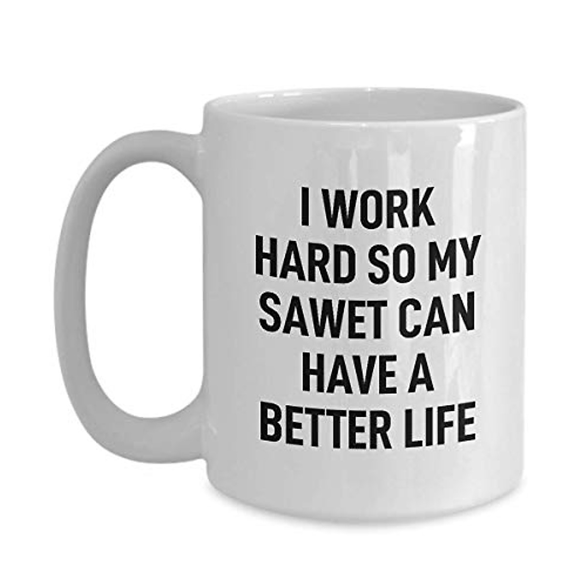 Sawet Coffee Mug Tea Cup Funny Mug for Cat Owner I Work Hard for My Cat Mug for Men and Women