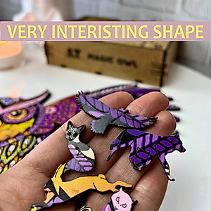 Large OWL Wooden Jigsaw Puzzle for Adults Animal Jigsaw Puzzle Best Gift for Her Him Birthday Christmas 5th Anniversary Family Game Educational Toy Owl Wood Wall Decor