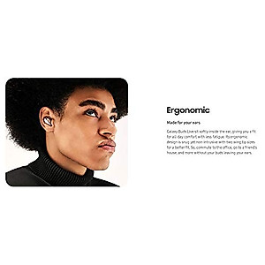 Samsung Galaxy Buds Live (ANC) Active Noise Cancelling TWS Open Type Wireless Bluetooth 5.0 Earbuds for iOS & Android, 12mm Drivers, International Model - SM-R180 (Mystic Black) (Renewed)