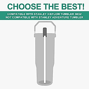 Replacement Straws for IceFlow Stainless Steel Tumbler, 8 Pack Reusable Straws Plastic Straws with Cleaning Brush Compatible with Stanley IceFlow 30oz Tumbler Stanley Flip Straw Tumbler