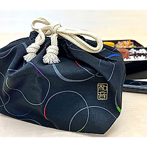 OSK 1 X Cool Japanese Bento Lunch Box with Belt, Bag Chopsticks - Waon Black