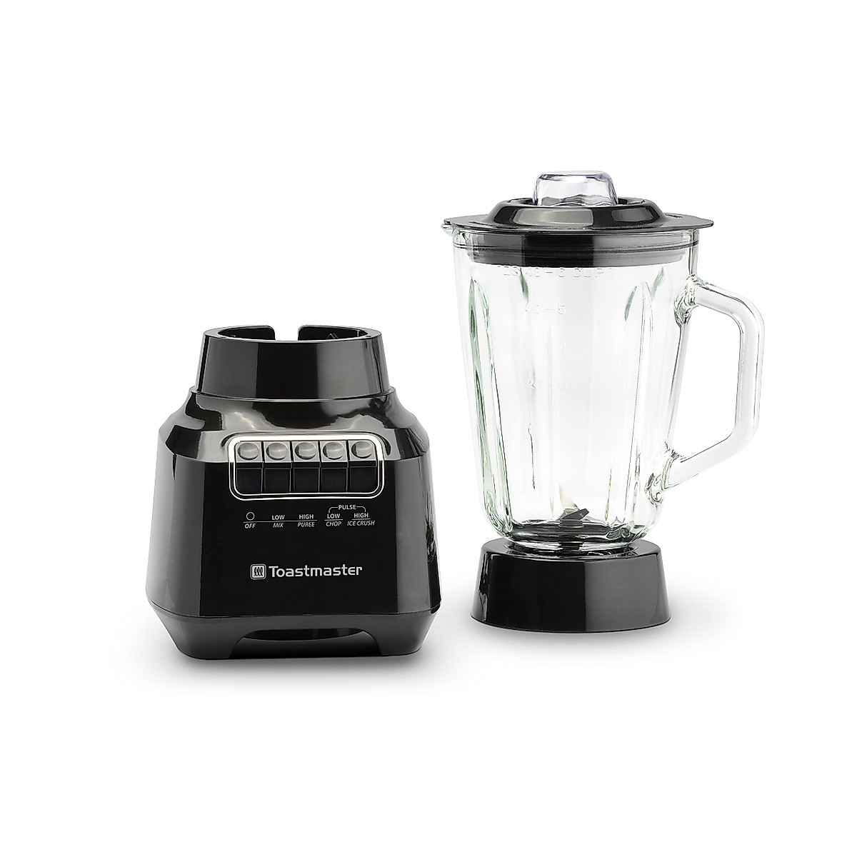 Toastmaster 400 Watt Blender with 48 oz Glass Jar, Black, TM-400BL