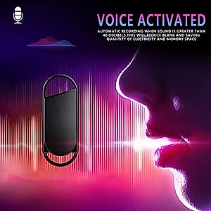 64GB Voice Recorder with Playback, Keychain Voice Activated Recorder with Triple Noise Reduction, Mini Recorder with 750 Hours Storage and 30 Hours Battery Time, for Class Lecture, Interview, Meeting