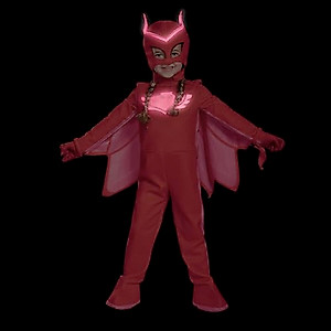 Disguise Owlette Deluxe Toddler PJ Masks Jumpsuit with Attached Boot Covers, Large/4-6X, Red