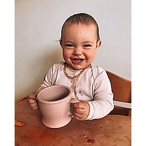 haakaa Silicone Sip-N-Snack Cup, Toddlers Sippy Cup&Snack Container 2-in-1, BPA Free Training Cup for Baby 6 Month+, 8 Oz (Blush)