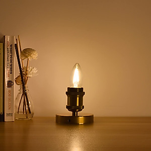 AIELIT Dimmable LED Candle Light Bulb, Vintage 2W B11 E26 LED Candelabra Bulbs 25 Watt Equivalent for Hotel Bedroom Entryway Chandelier Pendant Lights Wall Sconce Beside Lamp, Warm White 2700K, 4 Pcs