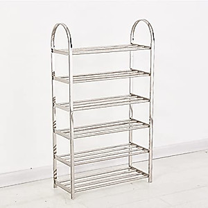 Shoe Rack Shoe Shelf Stackable Shoe Rack 3-Tier Shoe Rack, Stainless Steel Shoe Shelf, Simple Thick Metal Shoe Storage Organizer Rack, Ideal for Entryway Hallway Living Room Bedroom Shoe Bench Stacka