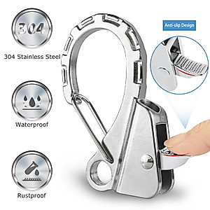 JYINCPED Stainless Steel Boat Fender Clips Quick Release Clips Boat Bumper Buoy Holders for Rail, Clamp on 3/8" – 5/8" Rope for Fastening Fender Lines, Ideal for Docking