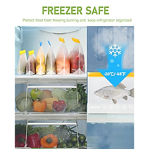 IDEATECH 8Pack Gallon Bags Dishwasher Safe, Leakproof Reusable Gallon Freezer Bags, BPA Free Reusable Gallon Bags, Reusable Food Storage Bags Silicone for Meats, Sandwich, Travel (8Gallon, Colored)