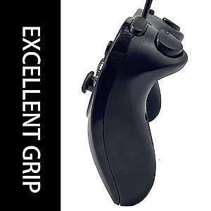 Larqety 2 Pack Wired Classic Controller Pro for Wii, Wii U Remote Console (Black)