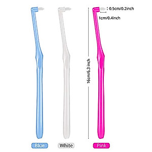 12 Pieces Tufted Toothbrush End-Tuft Tapered Trim Toothbrush Soft Trim Toothbrush Single Compact Interdental Interspace Brush