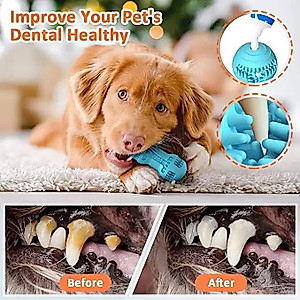 Fillable Dog Toy, Peanut Butter Dog Toy, Fillable Dog Chew Toy, Teeth Cleaning Dog Toy, Dog Toothbrush Toy, Dog Fillable Treat Toy, Soft Dog Chew Toys for Small Dogs, Medium & Large Dogs (Sky Ble)