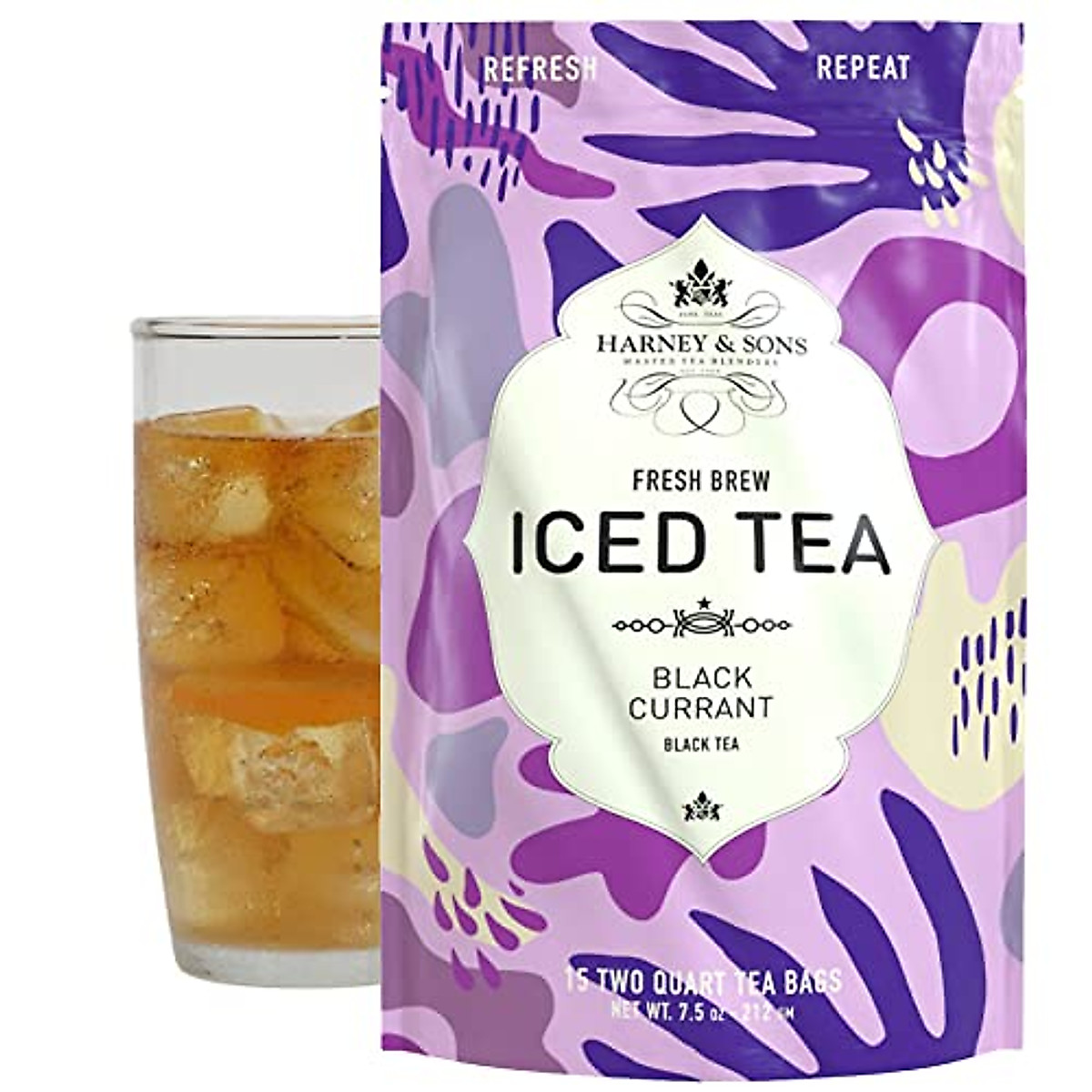 Harney & Sons Black Currant Fresh Brew Iced Tea | 15ct, Brews up to 30 quarts of Iced Tea