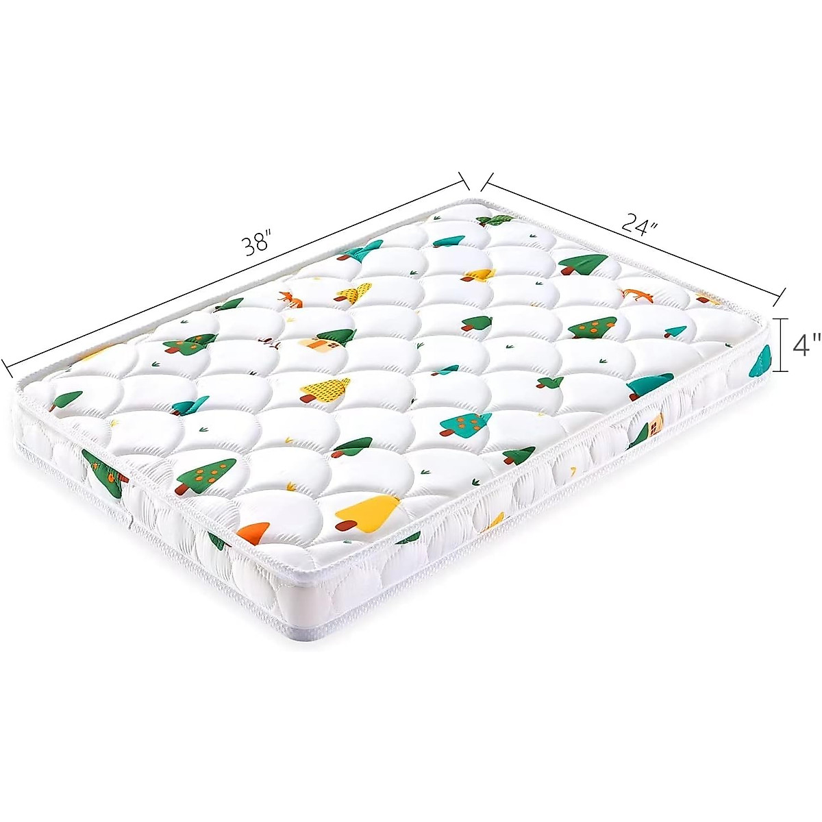 Mini Crib Mattress 38" x 24" x 4"- Firm Support and Comfort Premium Foam,Noiseless and Odorless,Hypoallergenic Mini Crib Mattress,Fits Mini and Portable Cribs,Dual Sided with Soft Breathable Fabric